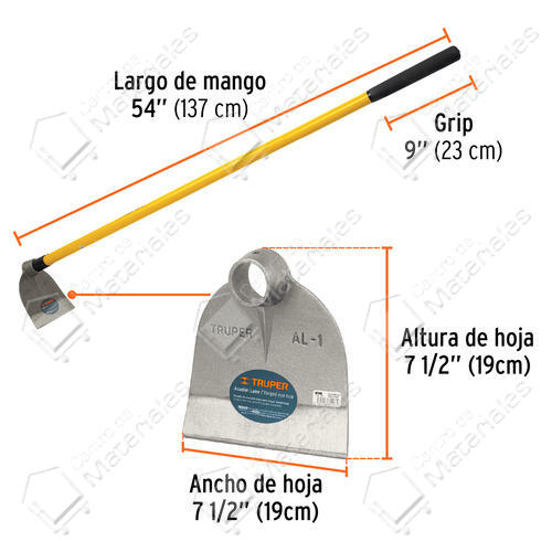 Truper Azada Para Carpir N1 - Mango De Fibra 137cm - Centro de Materiales